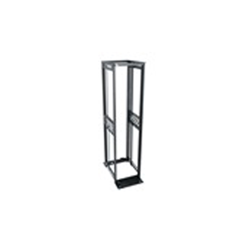 Rack, 4 Post, Cage nut rails, 84 1/2" High x 36" Depth, Black - CableLAN