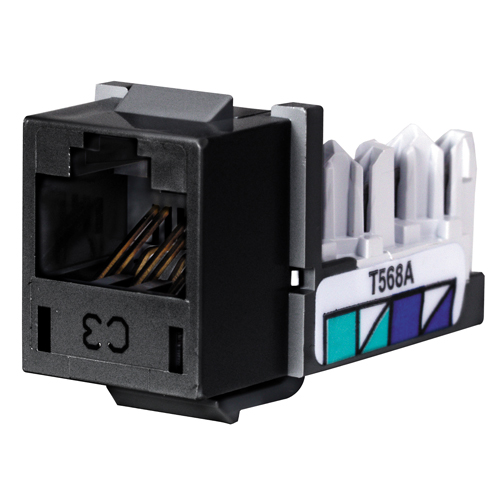 Jack, CAT 3, Black, Xcelerator - CableLAN