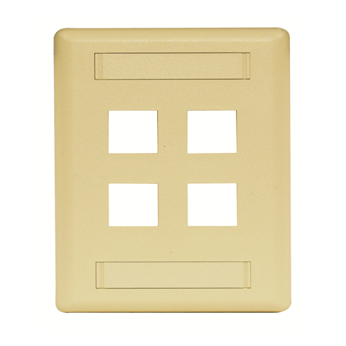 Faceplate, 4 Port, Electric Ivory - CableLAN