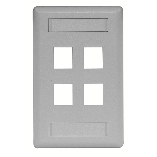 Faceplate, 4 Port, Grey - CableLAN