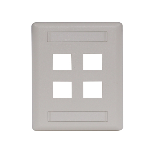 Faceplate, 4 Port, Office White - CableLAN