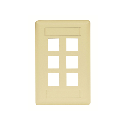 Faceplate, 6 Port, Electric Ivory - CableLAN