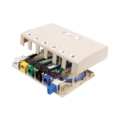 Surface Mount Box, 6 Port, Black - CableLAN