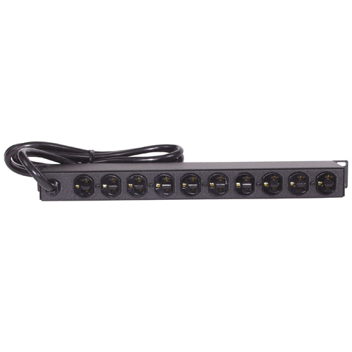 Power strip, horizontal, 20 AMP, 120 volt, 10 rear outlets - CableLAN