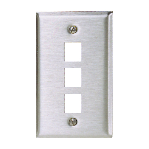 Faceplate, 3 Port, Stainless Steel - CableLAN