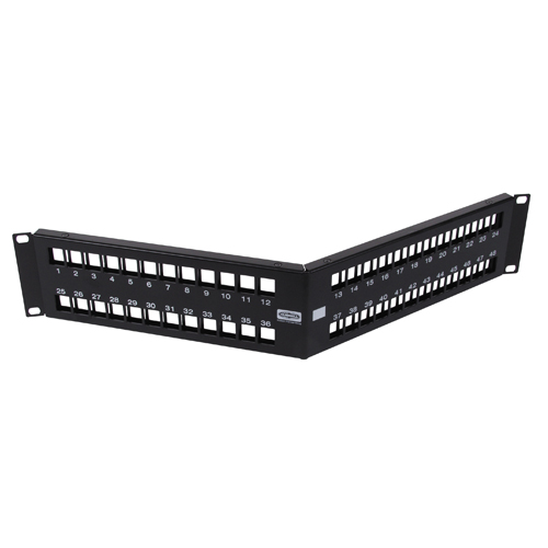 Patch Panel, 48 Port, Angled, Unloaded - CableLAN