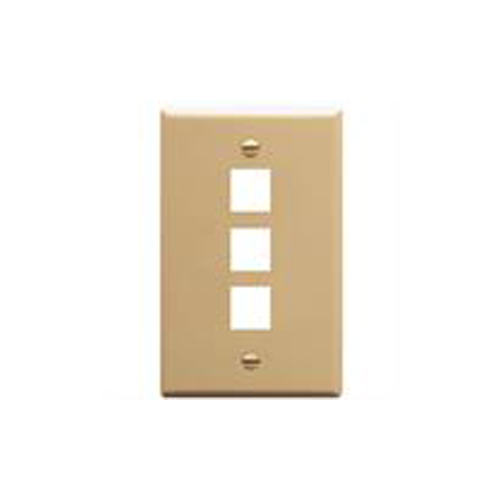 Faceplate, 3 Port, Ivory - CableLAN
