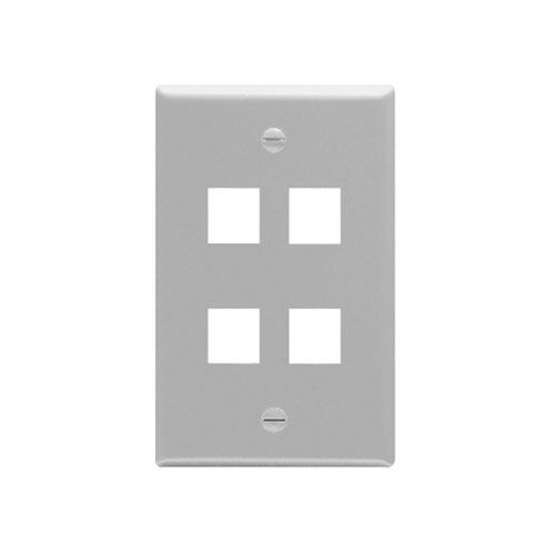 Faceplate, 4 Port, Gray - CableLAN