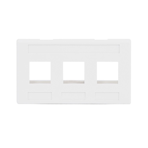 Faceplate, Furniture, 3 Port, White - CableLAN