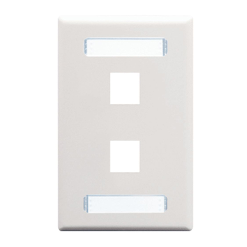 Faceplate, 4 Port, White, Station ID - CableLAN