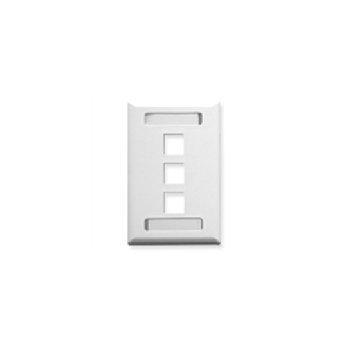 Faceplate, 3 Port, White, Station ID - CableLAN