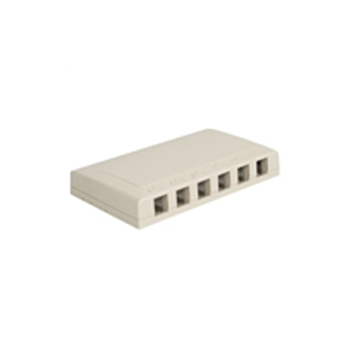 Surface Mount Box, 6 Port, White, Elite - CableLAN