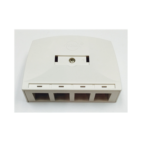 Surface Mount Box, 4 Port, Ivory - CableLAN