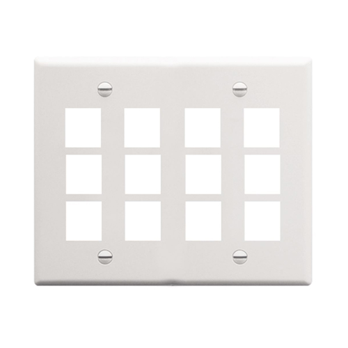Faceplate, 12 Port, International White, 2 Gang - CableLAN