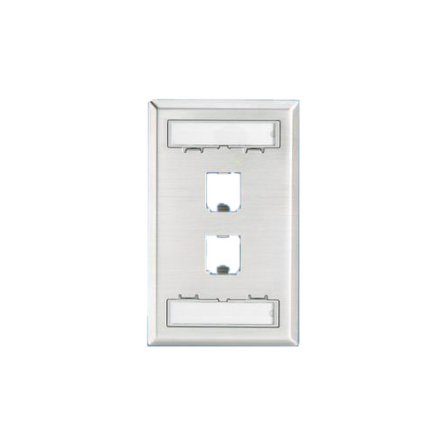 Faceplate, 4 Port, Stainless Steel, ClassicSPA U04160355N - CableLAN