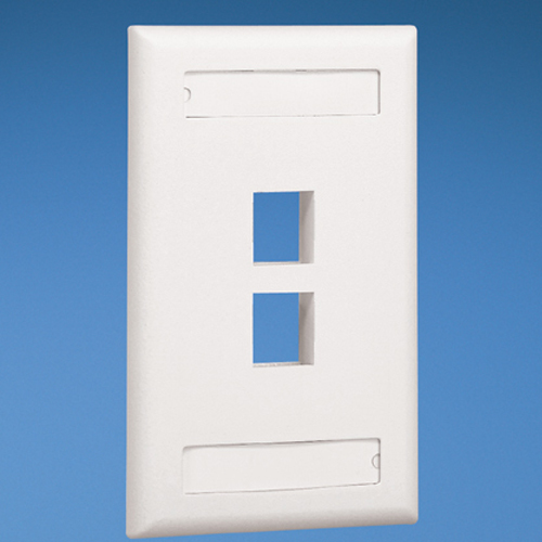 Faceplate, 2 Port, White, With Labels, Net KeySPA U09190114N - CableLAN