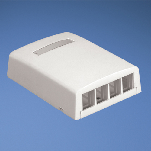 Surface Mount Box, 4 Port, Int'l White - CableLAN