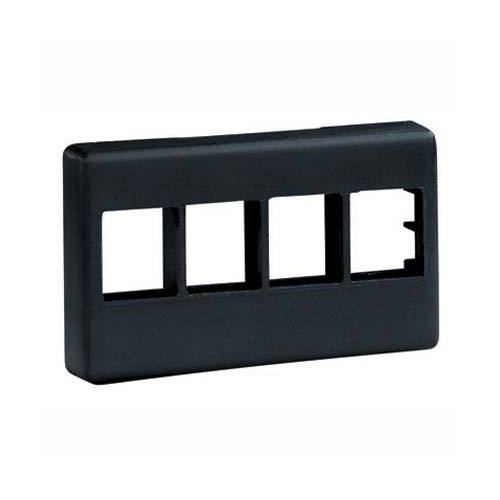 Faceplate, 4 Port Modular Furniture, Black - CableLAN