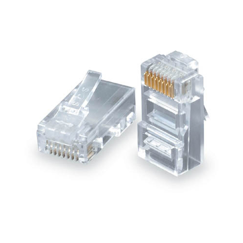 Modular Plug, 8 Position, 8 Conductor, RJ45, Crimp, Solid. Pack of 100 ...