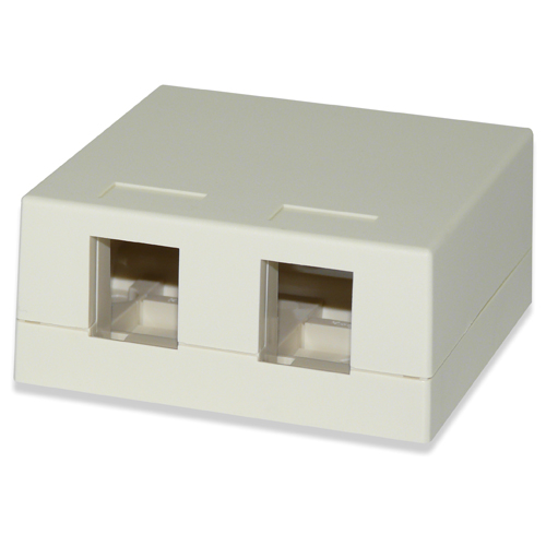 Surface Mount Box, 2 Port, Light Ivory - CableLAN