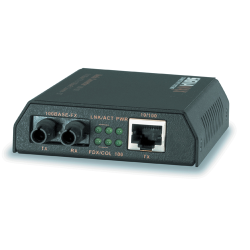 Media Converter, ST Multimode, 10/100 Switching Fiber Optic - CableLAN